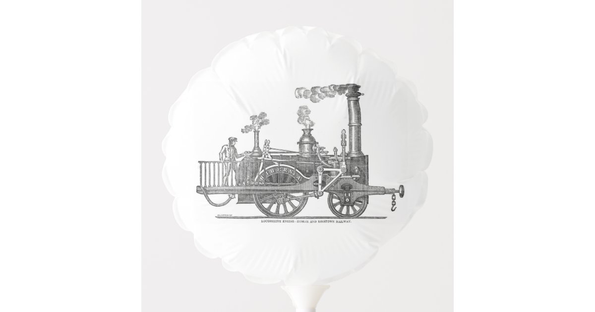 Early Steam Train Locomotive Balloon | Zazzle