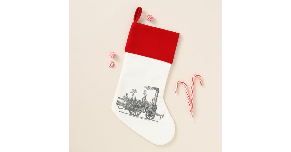 Early Steam Train Locomotive Christmas Stocking | Zazzle