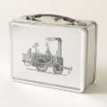 Early Steam Train Locomotive Metal Lunch Box | Zazzle