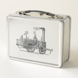 Early Steam Train Locomotive Metal Lunch Box | Zazzle