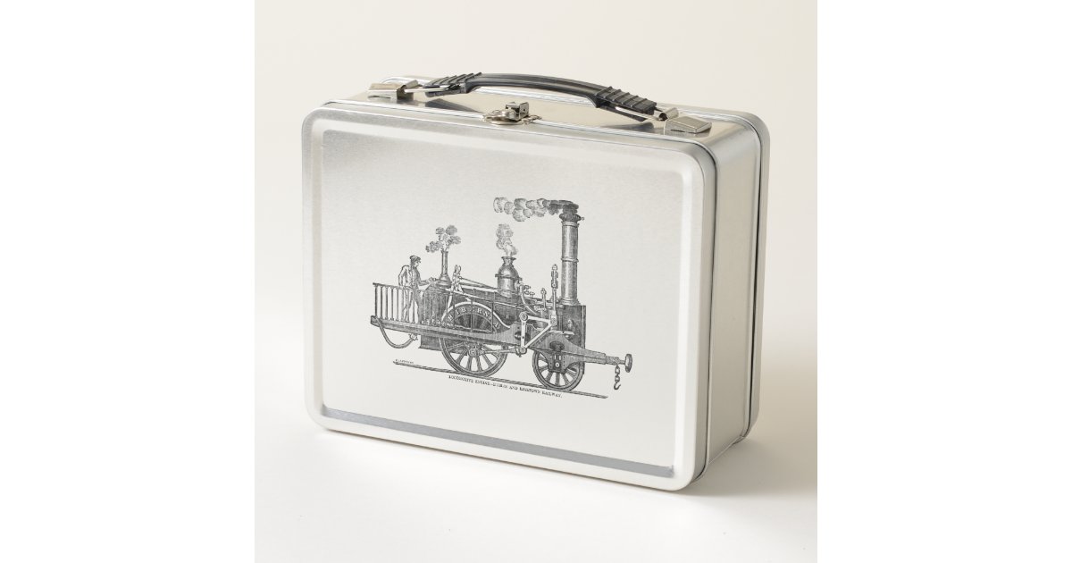 Early Steam Train Locomotive Metal Lunch Box | Zazzle