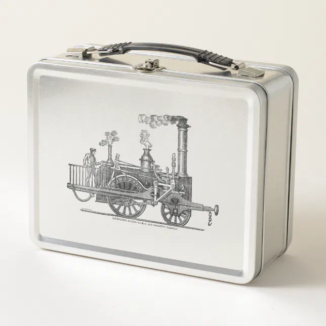 Early Steam Train Locomotive Metal Lunch Box | Zazzle