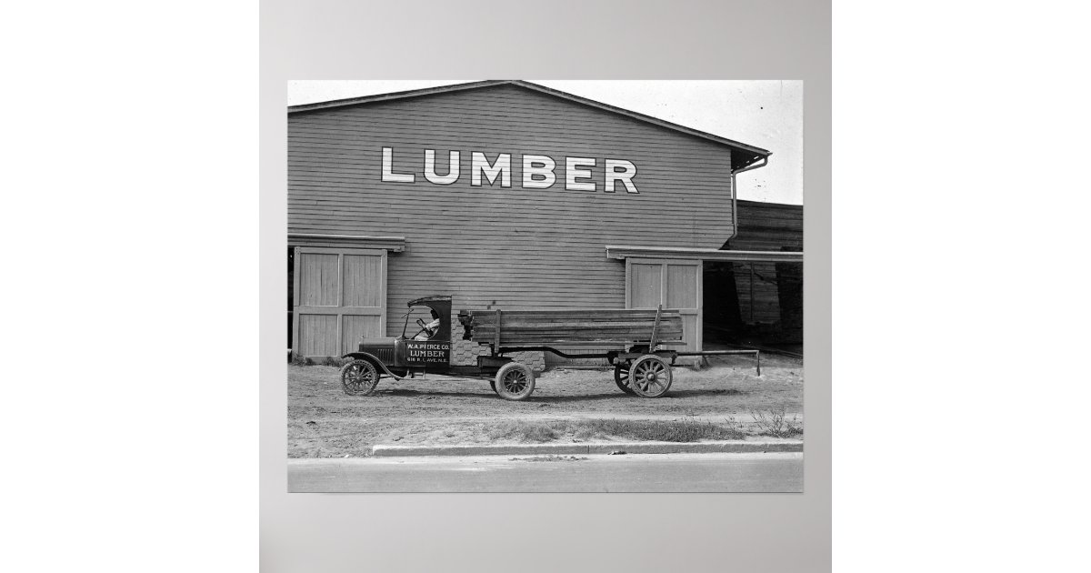 Early Tractor Trailer, 1925. Vintage Photo Poster | Zazzle