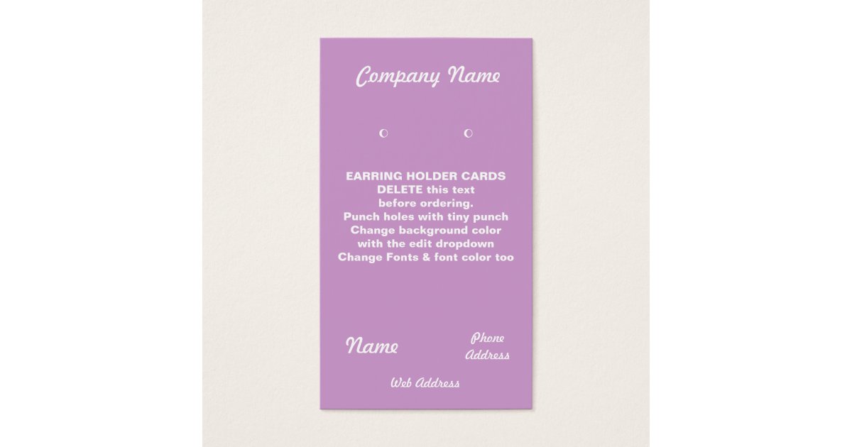 EARRING Cards Custom business cards | Zazzle