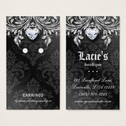 Earring Display Cards Vintage Damask Jewelry | Zazzle