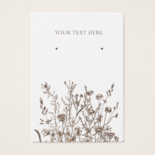 Earring Jewelry Display Card • Earthy Floral | Zazzle