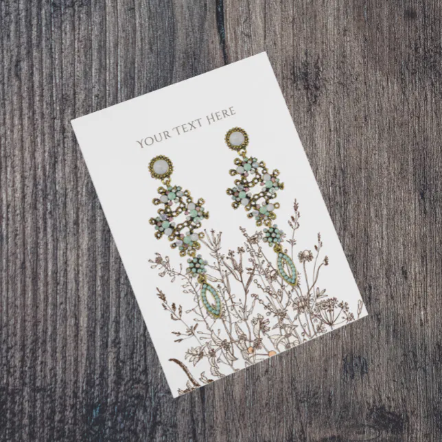 Earring Jewelry Display Card • Earthy Floral | Zazzle