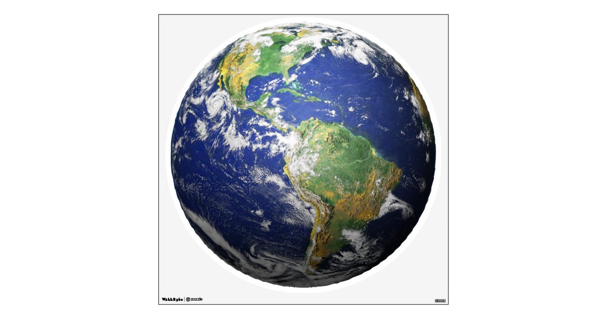 Earth - 3D Effect Wall Decal | Zazzle