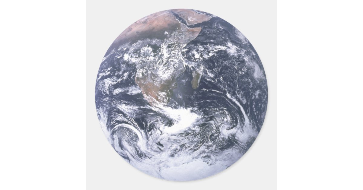 Earth - Apollo 17 Photo Classic Round Sticker | Zazzle