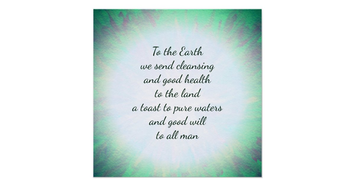 Earth blessing poster | Zazzle