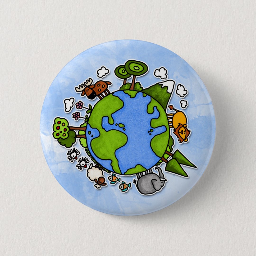 earth button | Zazzle