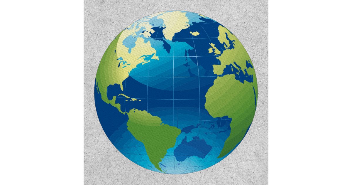 Earth continent globe patch | Zazzle