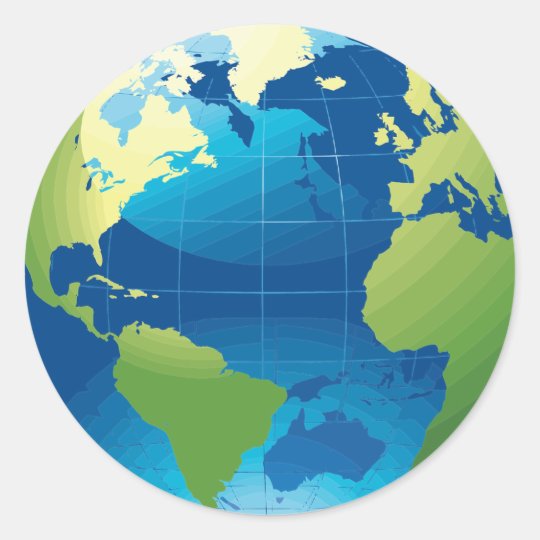 Earth continent globe stickers | Zazzle.com