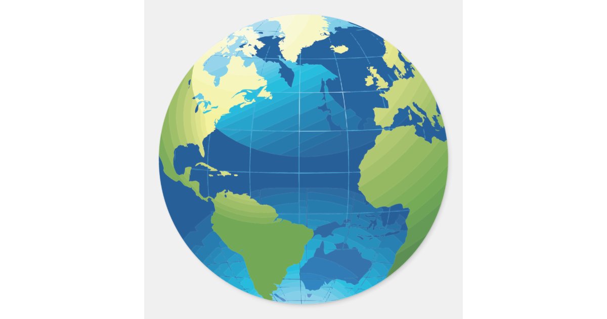 Earth continent globe stickers | Zazzle