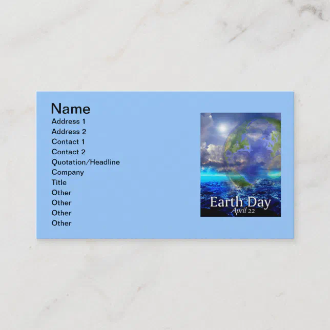 Earth Day Business Card | Zazzle