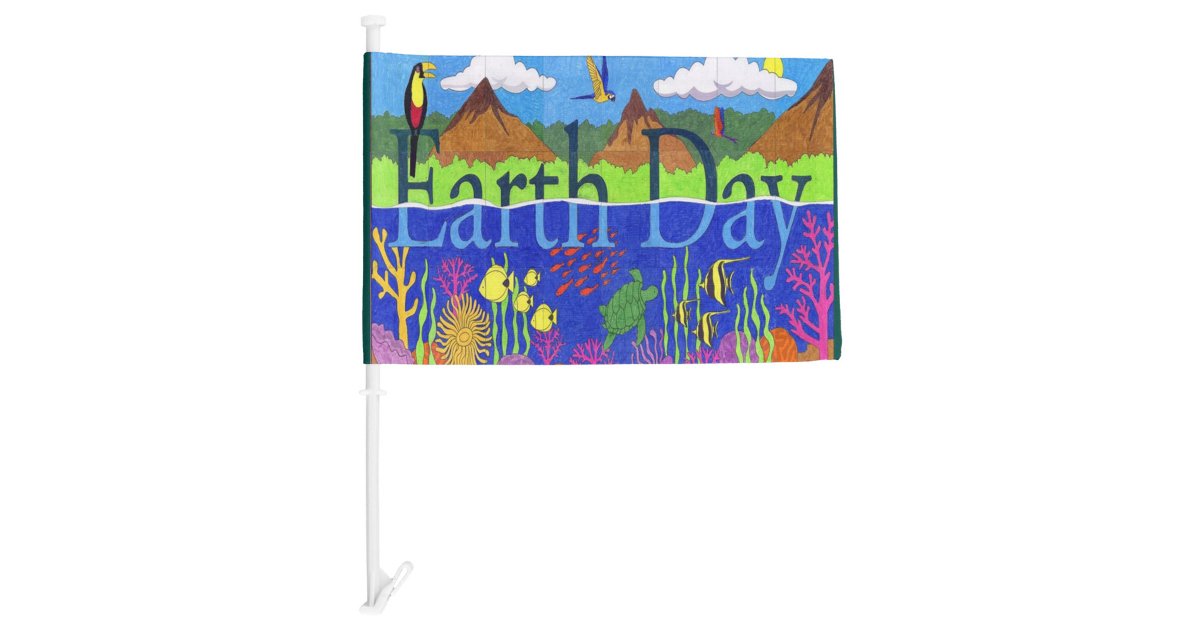 Earth Day Car Flag | Zazzle