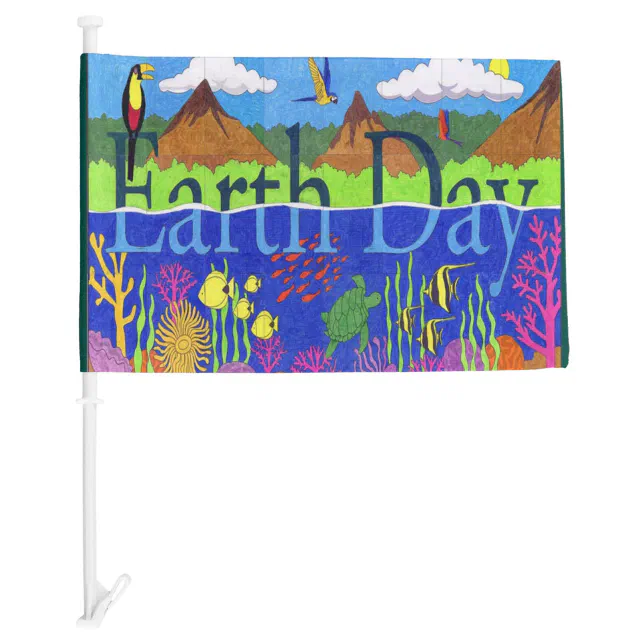 Earth Day Car Flag | Zazzle