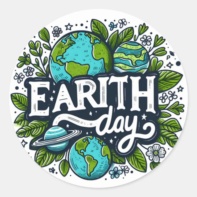 Earth Day Classic Round Sticker | Zazzle