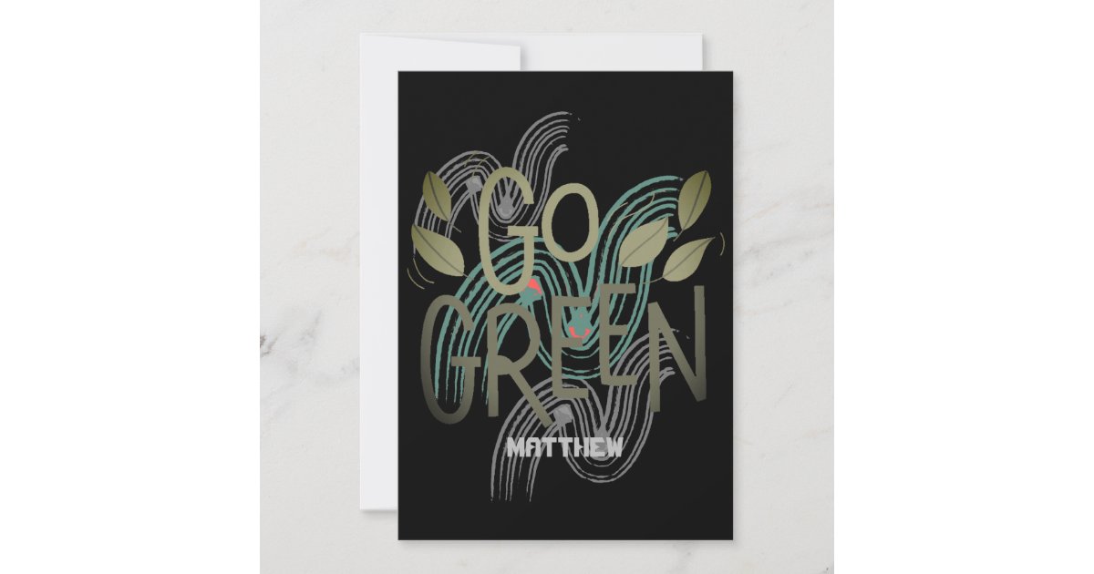 earth day, go green, art simple elegant science card | Zazzle