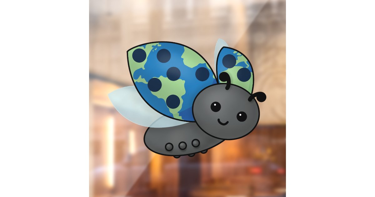 Earth Day Ladybug Window Cling | Zazzle