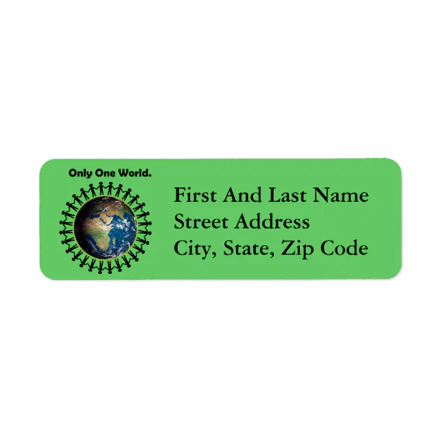 Earth Day Only One World Planet Earth Photo Label | Zazzle