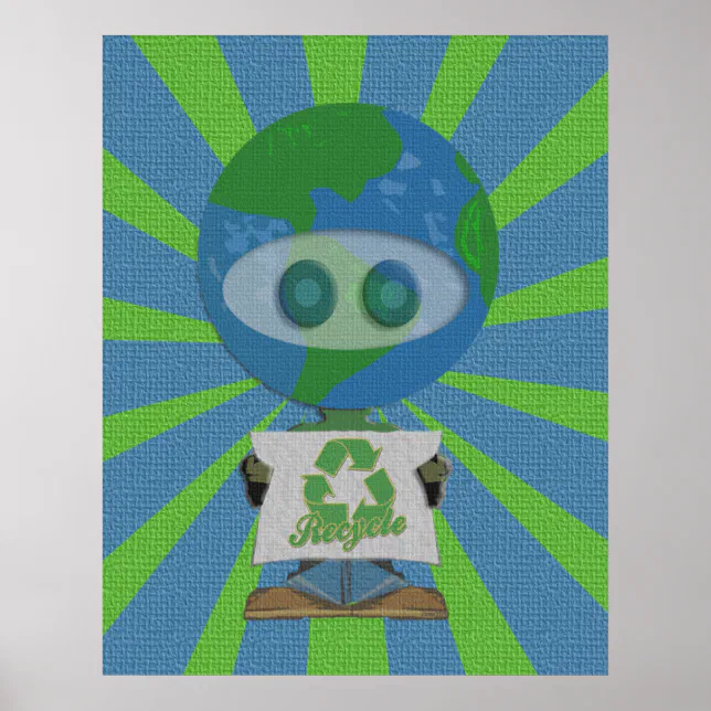 Earth Day Recycle Poster Art | Zazzle
