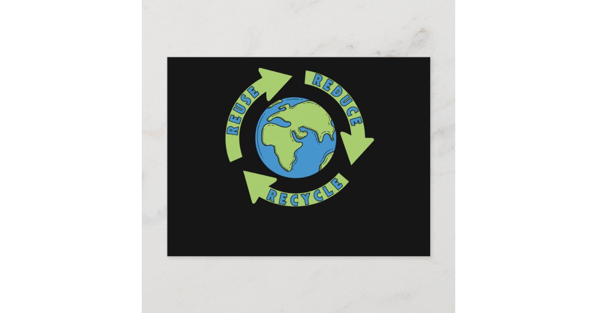 Earth Day Reduce Reuse Recycle - Waste Management Postcard | Zazzle