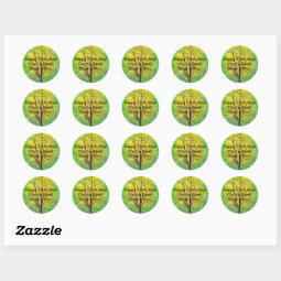 Earth Day Round Stickers - Green Tree | Zazzle