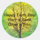 Earth Day Round Stickers - Green Tree | Zazzle