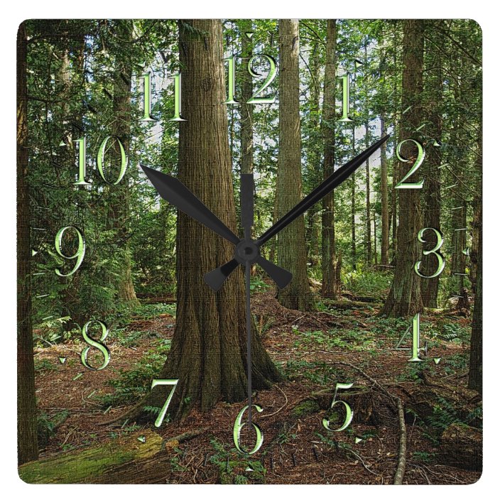 Earth Day Scenic Forest Nature-lovers Clock | Zazzle.com