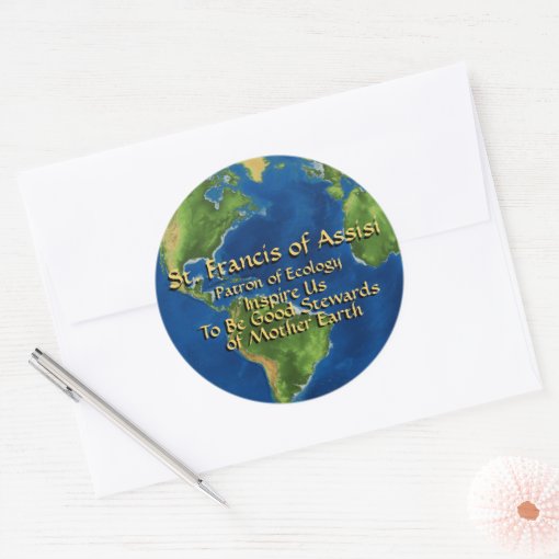 Earth Day & St. Francis of Assisi Classic Round Sticker | Zazzle