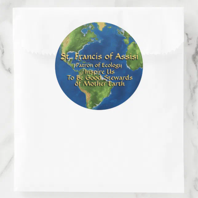 Earth Day & St. Francis of Assisi Classic Round Sticker | Zazzle