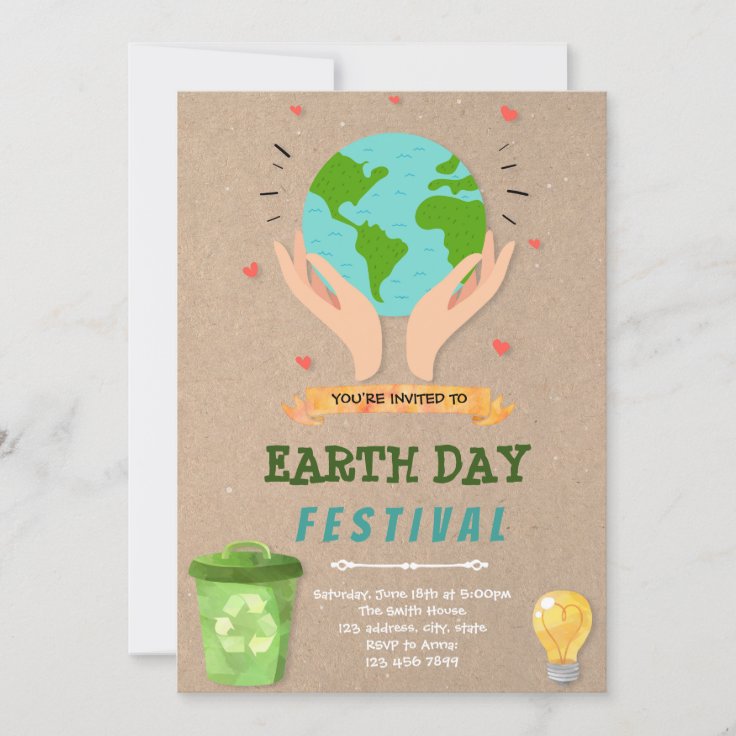 Earth day theme invitation | Zazzle
