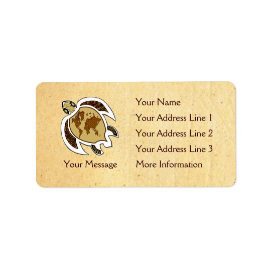 Earth Day Turtle Name Tag Address Labels | Zazzle.com