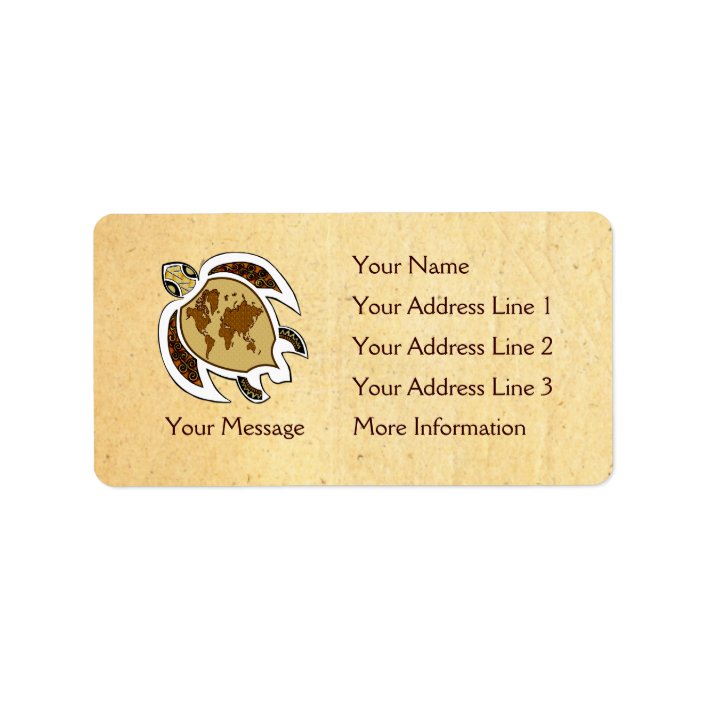Earth Day Turtle Name Tag Address Labels | Zazzle.com