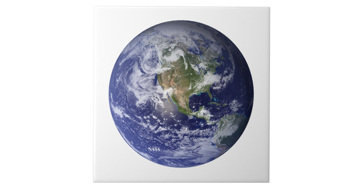 Earth from Space, Blue Marble by NASA Ceramic Tile | Zazzle