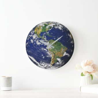 EARTH FROM SPACE Custom Clock - Large 10.75" | Zazzle