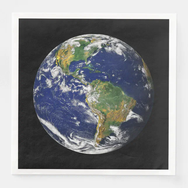 EARTH FROM SPACE Custom Paper Napkins | Zazzle