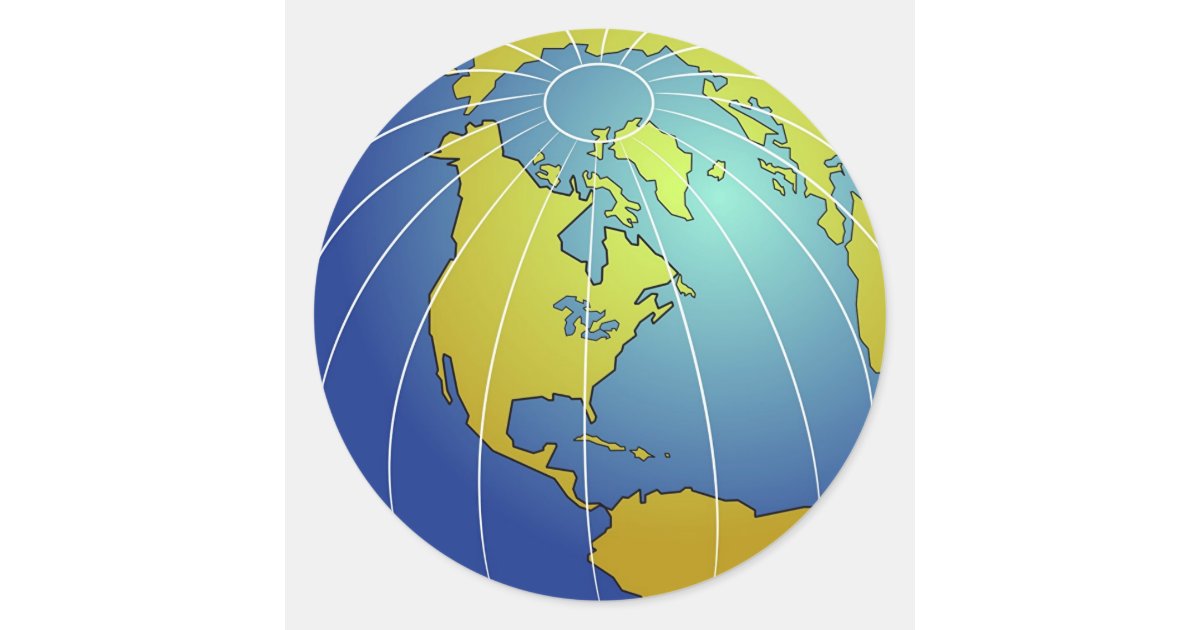 Earth Globe Classic Round Sticker | Zazzle