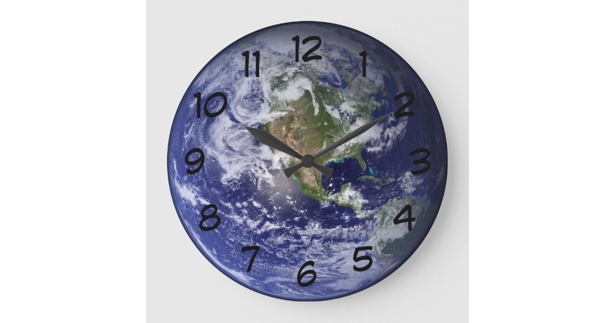 Earth globe wall clock | Zazzle