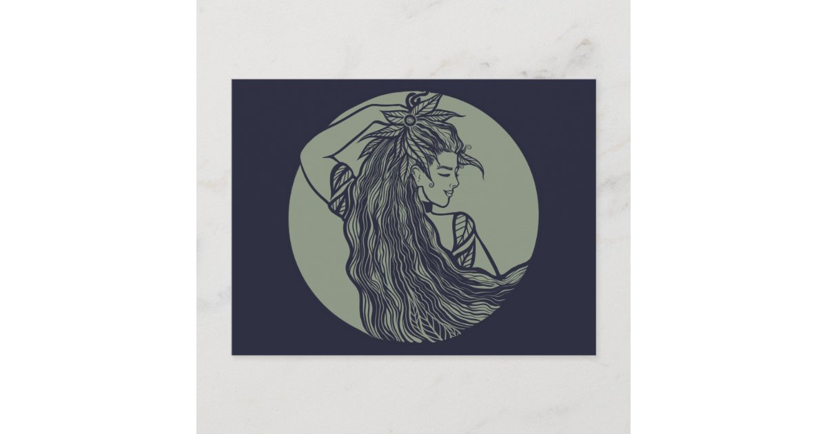 Earth Goddess Green Witch Pagan Druid Witches Postcard | Zazzle