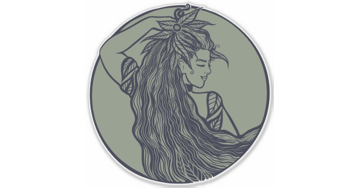 Earth Goddess Green Witch Pagan Druid Witches Sticker | Zazzle