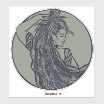 Earth Goddess Green Witch Pagan Druid Witches Sticker | Zazzle
