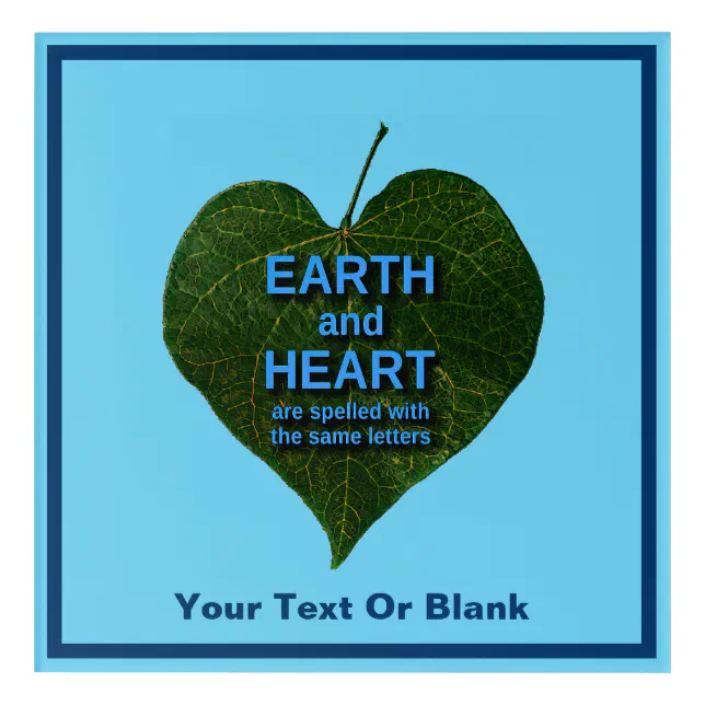 Earth - Heart Anagram Acrylic Print | Zazzle