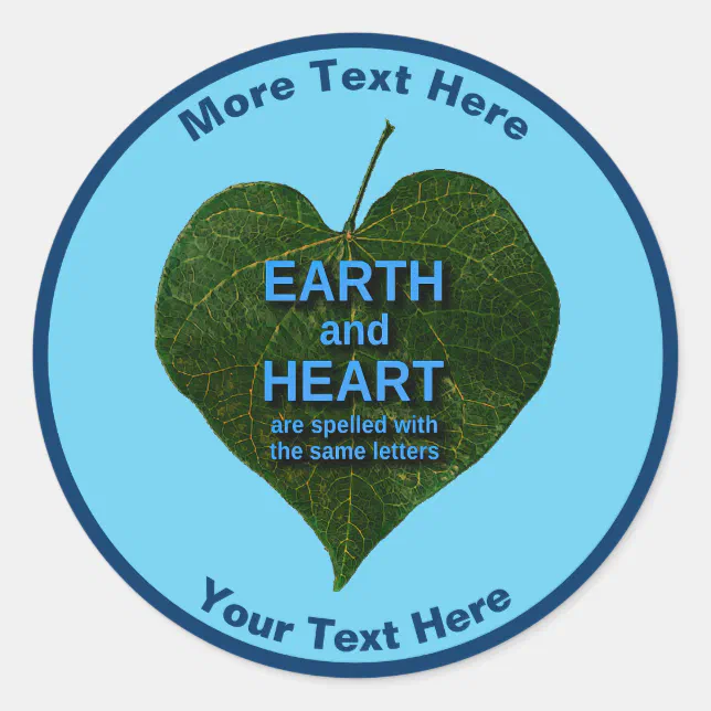 Earth - Heart Anagram Classic Round Sticker | Zazzle