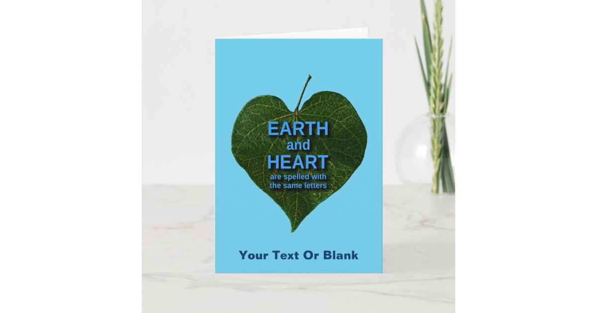 Earth - Heart Anagram Holiday Card | Zazzle