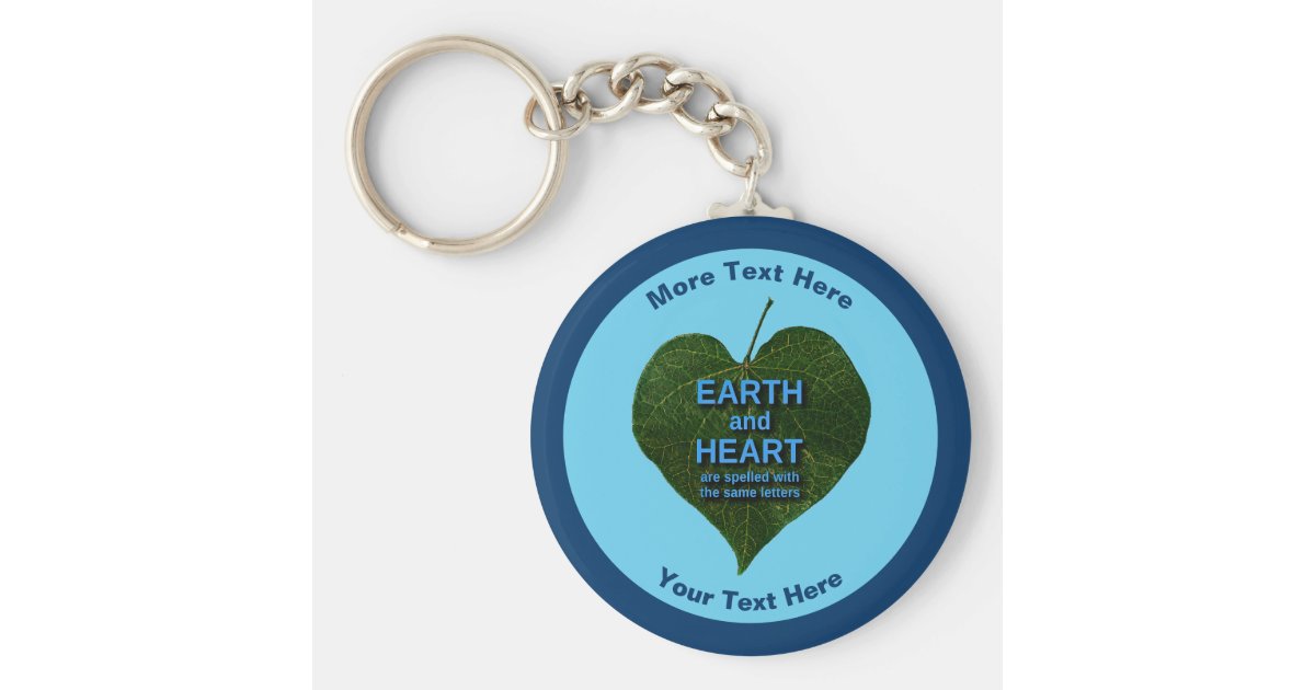 Earth - Heart Anagram Keychain | Zazzle.com