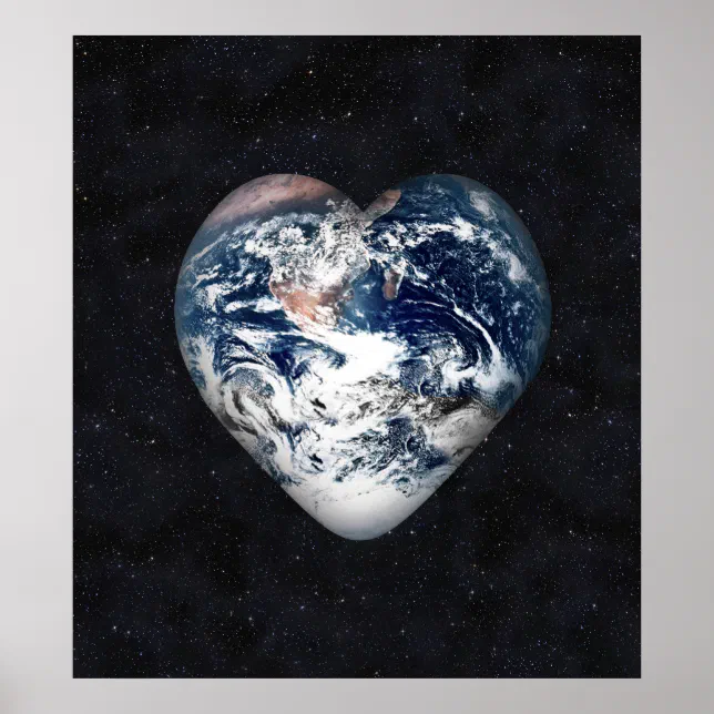 Earth Heart Poster | Zazzle