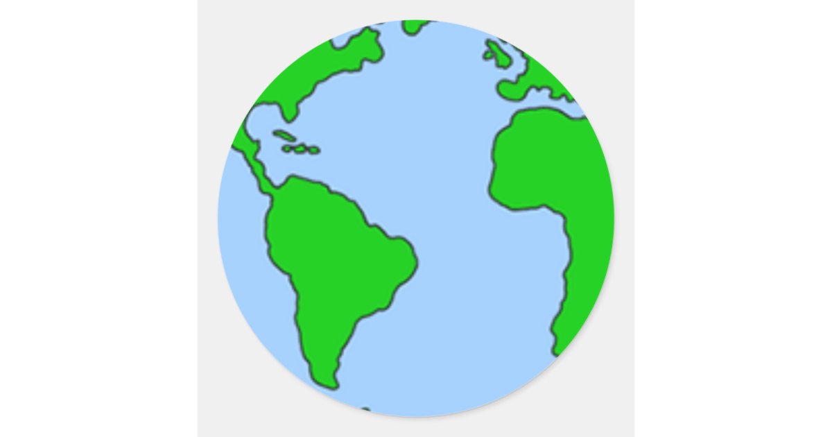 earth made simple classic round sticker | Zazzle