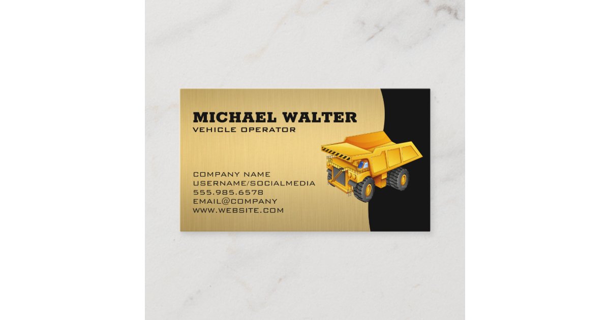 Earth Mover | Large Construction Vehicle Business Card | Zazzle